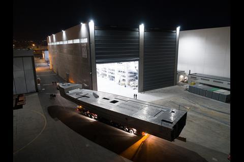 Columbus 50m on track as hull moved to outfitting shed | News ...